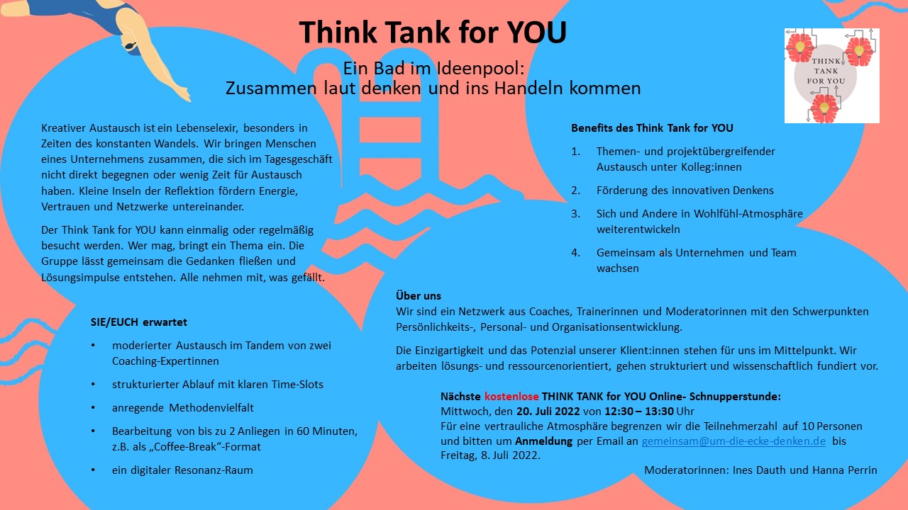 Online Schnupperstunde im Think Tank for YOU | ideenpool
