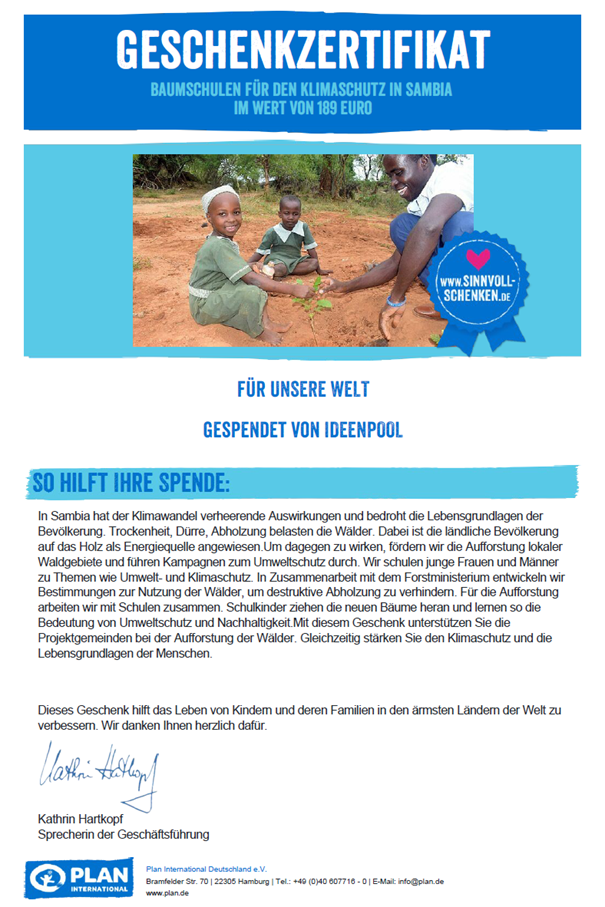 Eine Spende für unsere Welt | ideenpool